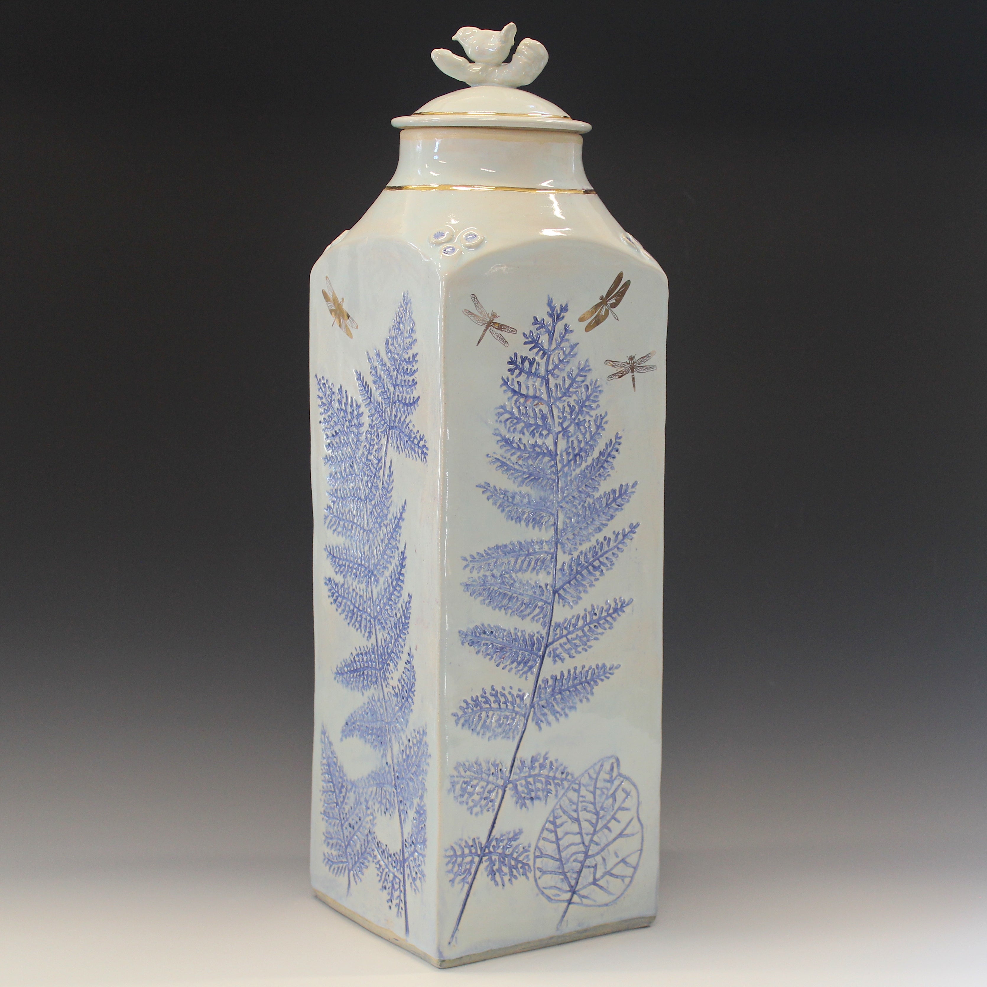 Extra Large Hand Painted Fern Ceramic Jar – Peggy Quinn Clay Studio
